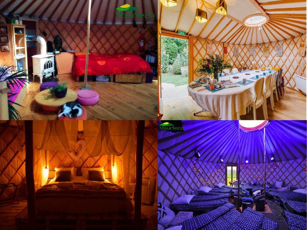 Photographies d'intérieurs de yourtes contemporaines